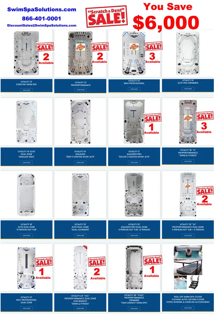 Specials - Swim Spas | Best "SWIM & FITNESS" Swim Spa | Quality with ...